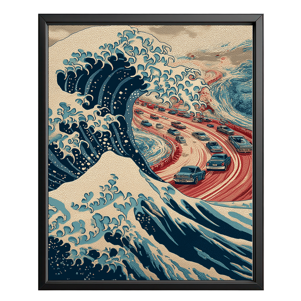 Tableau Vague Japonais Hokusai – La Grande Vague de Kanagawa – Takumiya